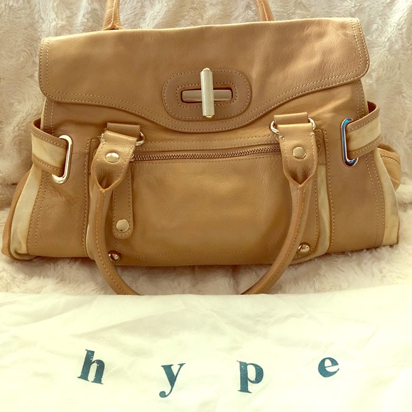Hype | Bags | Hype Creambeige Satchel Bag Genuine Leather | Poshmark